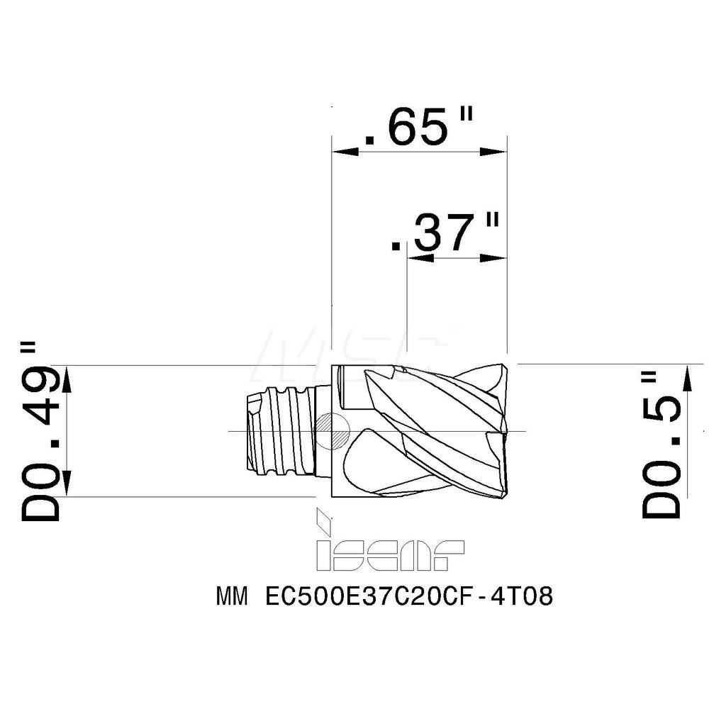Iscar - Roughing Milling Tip Insert: MM EC500E37C20CF-4T08 IC908 ...