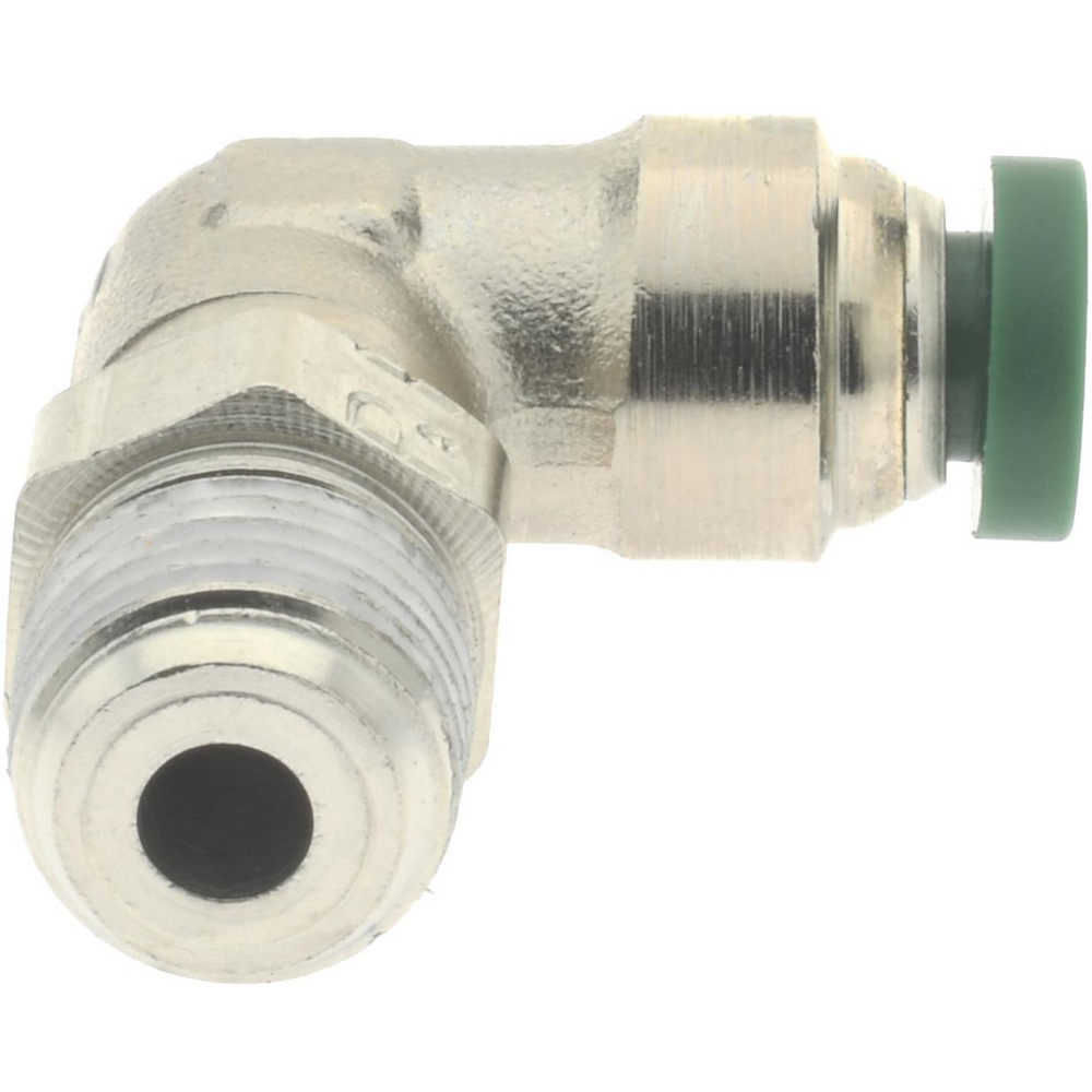 Parker - Push-to-Connect Push-to-Connect x Male NPTF Fitting: 90 deg Swivel Elbow, 1/8 Thread ...