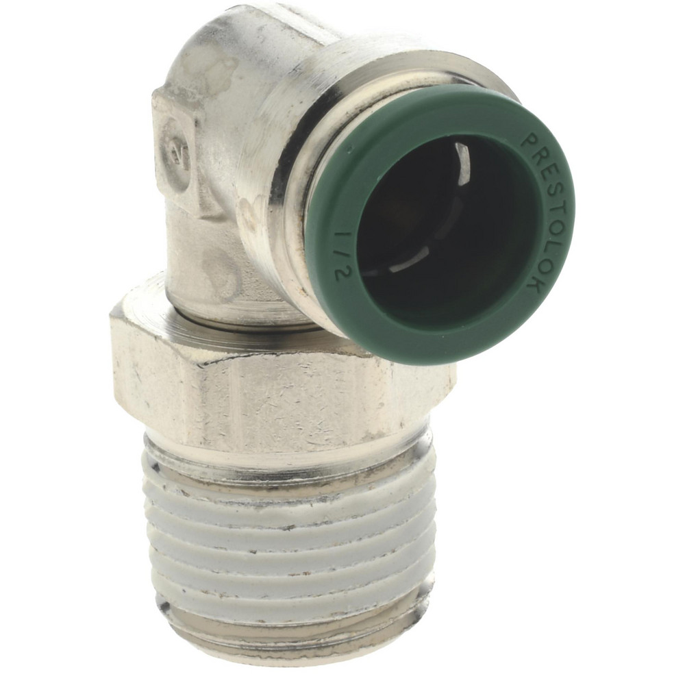 Parker - Push-to-Connect Push-to-Connect x Male NPTF Fitting: 90 deg Swivel Elbow, 1/2 Thread ...