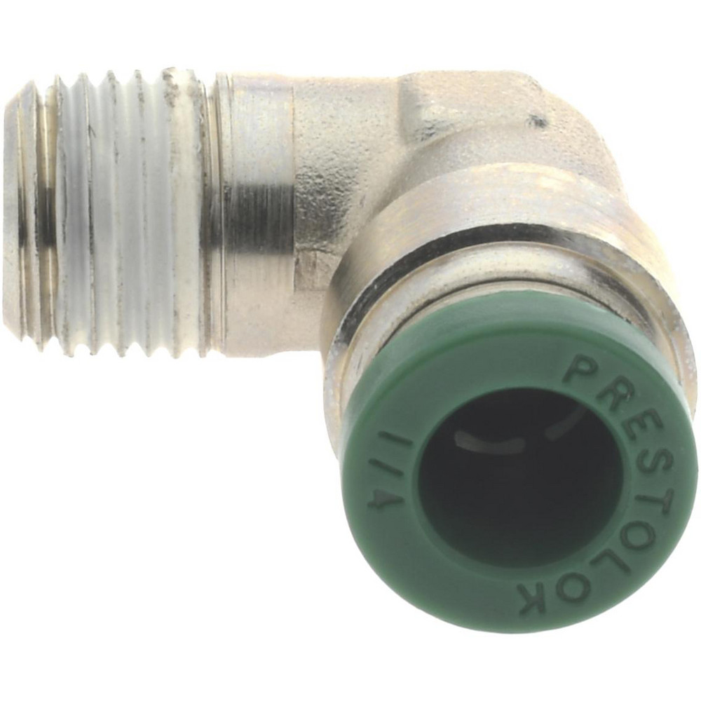 Parker - Push-to-Connect Push-to-Connect x Male NPTF Fitting: 90 Deg Male Elbow, 1/8 Thread ...
