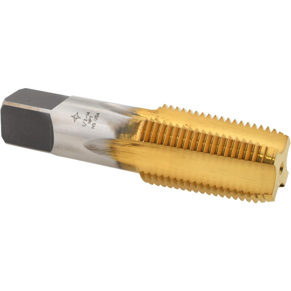 Cleveland - Standard Pipe Tap: 1/2-14, NPT, 4 Flutes, High Speed Steel ...
