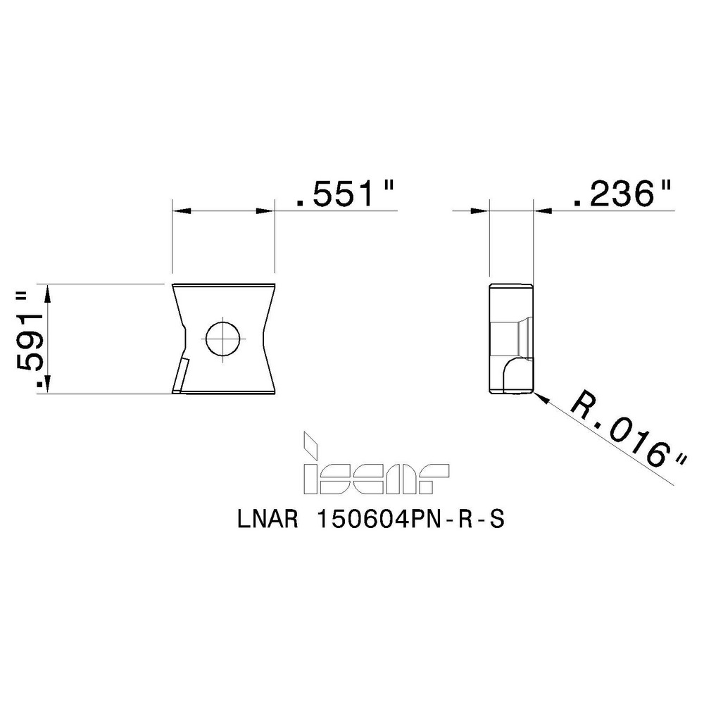 Iscar - Milling Insert: ANSI LNAR 150604PN-R-S ID5, ISO LNAR 150604PN-R ...