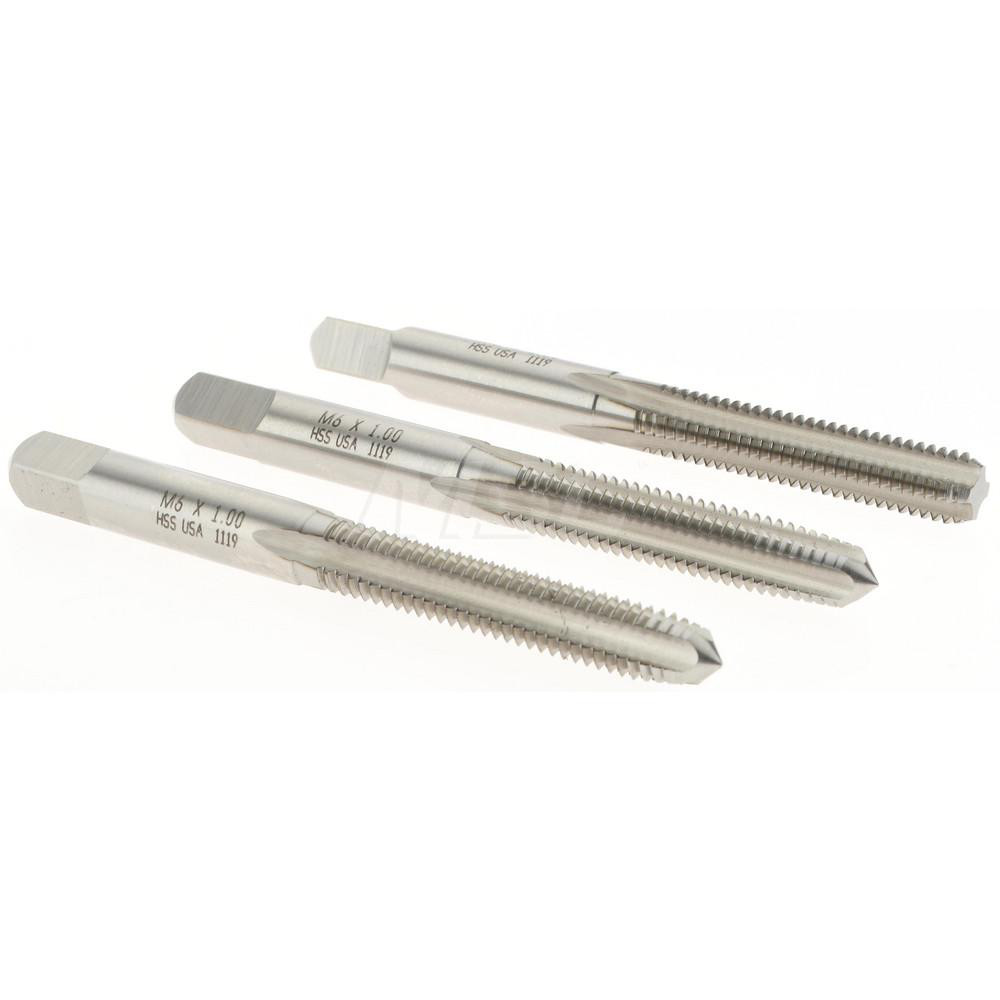 Made in USA - Tap Set: M6 x 1 Metric Coarse, 4 Flute, Bottoming Plug ...