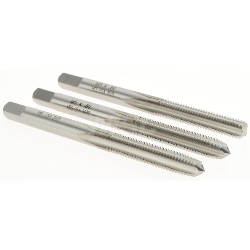 Made in USA - Tap Set: M5 x 0.8 Metric Coarse, 4 Flute, Bottoming Plug ...