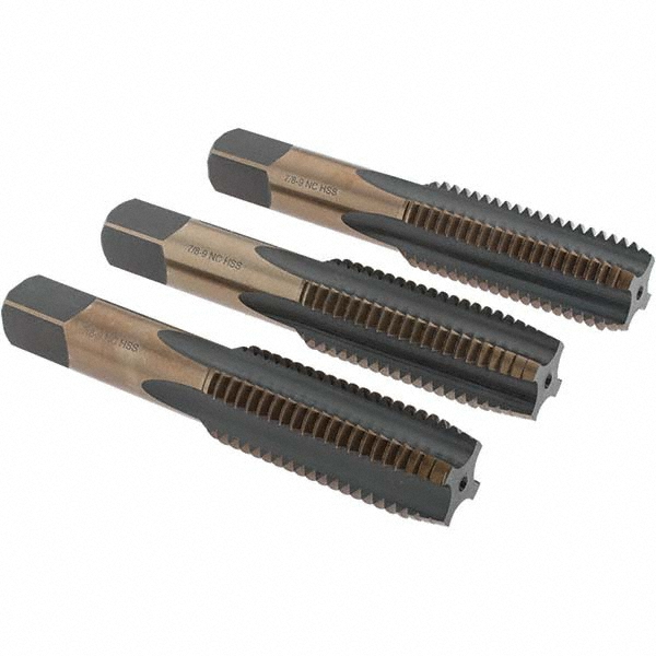 Import - Tap Set: 7/8-9 UNC, 4 Flute, Bottoming Plug & Taper, High ...