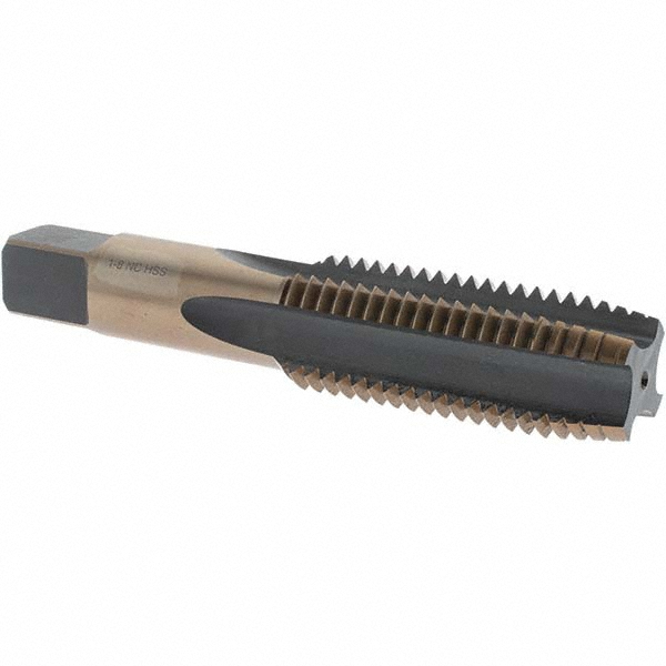 Import - Straight Flute Tap: 1-8 UNC, 4 Flute, Taper Chamfer, High ...