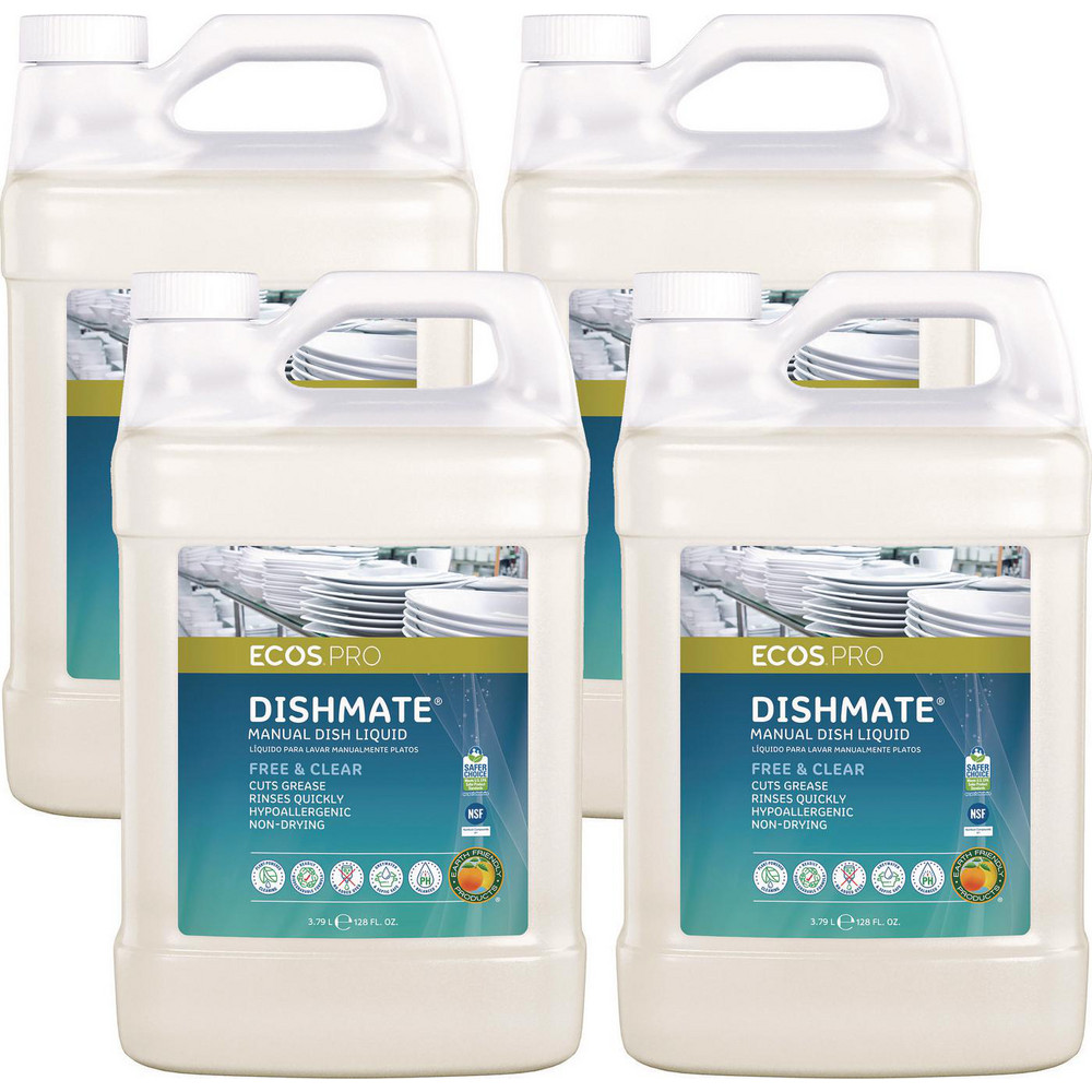 ECOS - Dishmate Manual Dish Liquid, Free and Clear, 1 gal Jug, 4/Carton ...