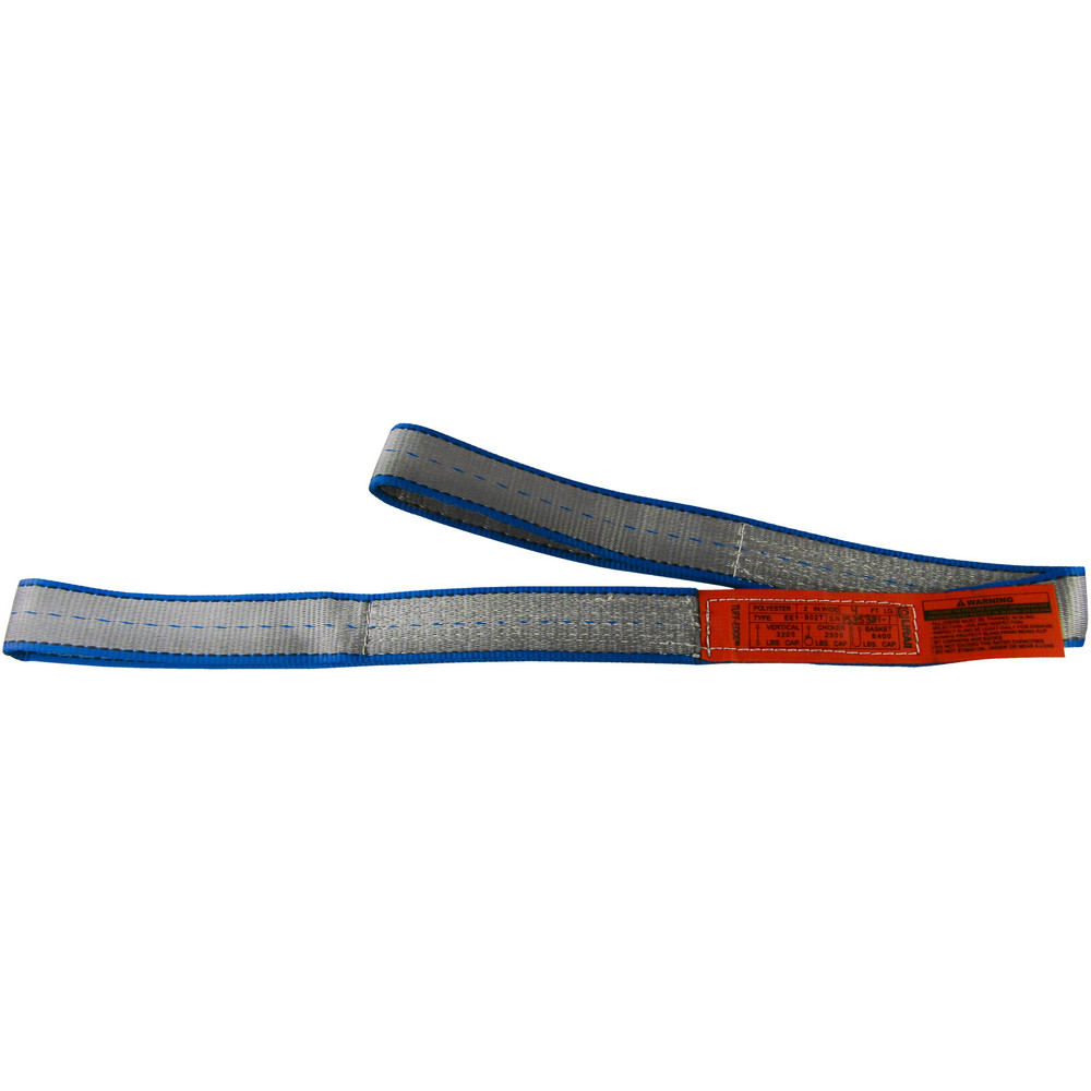 Lift-All - Flat Eye & Eye, Type 3 Web Sling: 8' Long, 2" Wide, 8300 lb ...