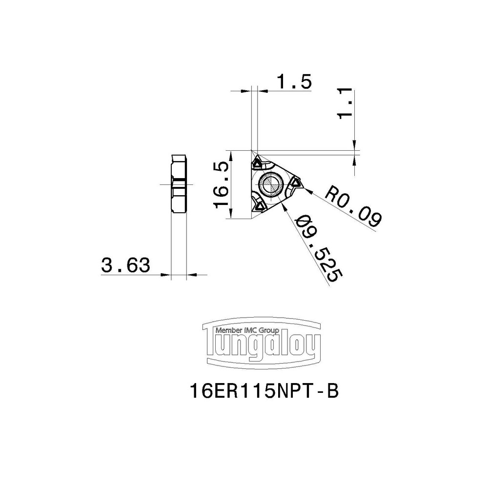 Tungaloy - Laydown Threading Insert: 16ER18NPT-M NS9530, Carbide | MSC ...