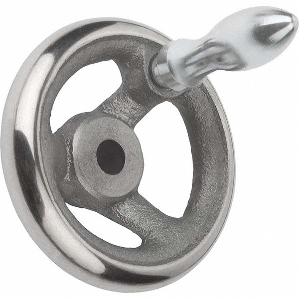 KIPP - Spoked Handwheel: Revolving Handle, Polished Finish | MSC Direct