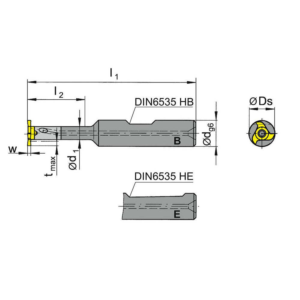 HORN - Replaceable Tip Milling Shanks: Shank Type: Cylindrical; Shank ...