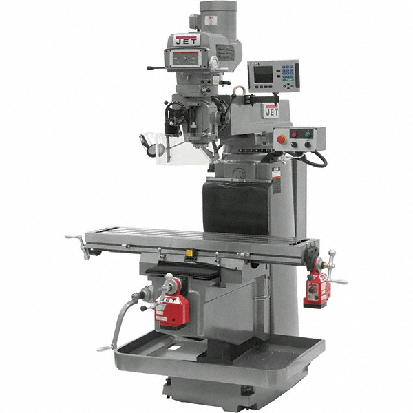 Jet - 54" x 12" Knee Milling Machine: 5 hp, Variable Speed Pulley, 3 ...