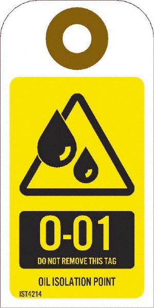 AccuformNMC - Energy Isolation Tag: 4" High, 2" Wide, Unrippable Vinyl ...