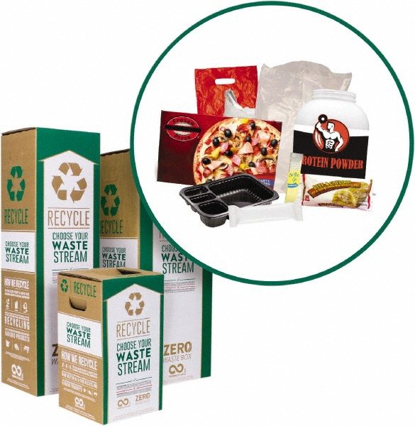 TerraCycle - Recycling Container: 35 gal, Rectangle, Green & White ...