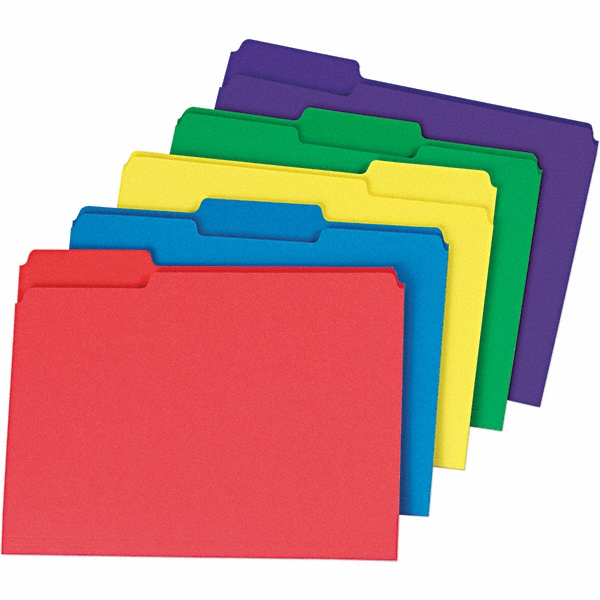 Universal One - File Folders with Top Tab: Letter, Assorted, 50/Pack ...