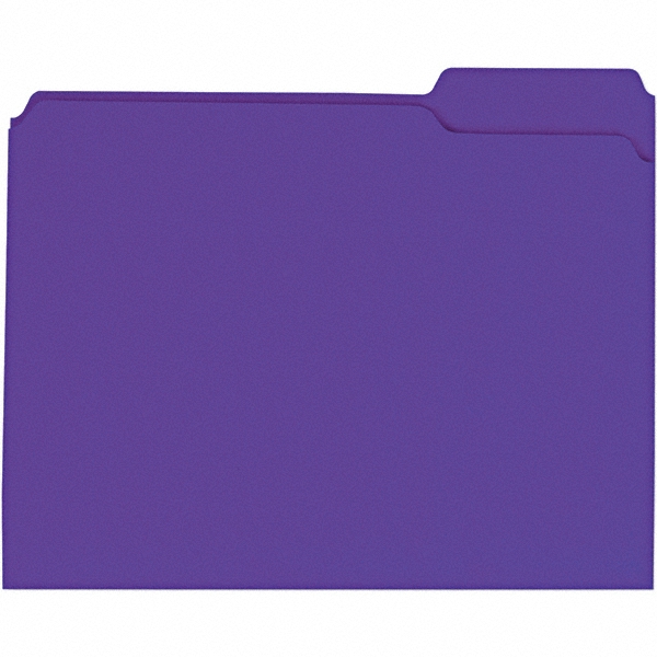 Universal One - File Folders with Top Tab: Letter, Violet, 100/Pack ...