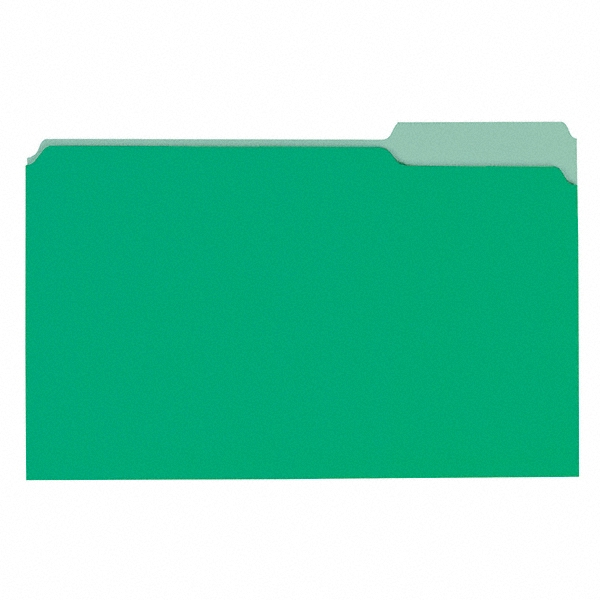 Universal One - File Folders with Top Tab: Legal, Green, 100/Pack | MSC ...