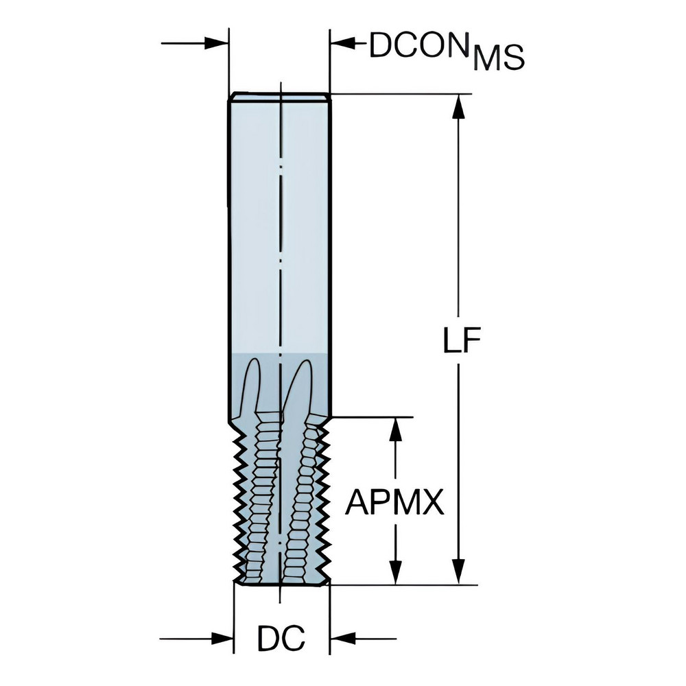 Sandvik Coromant - Helical Flute Thread Mill: Internal, 3 Flute, 6.00 ...