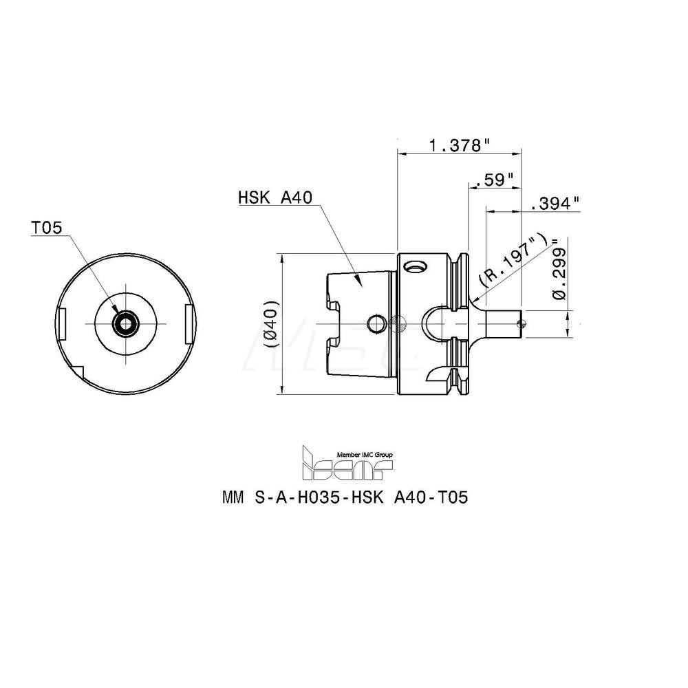 Iscar - Replaceable Tip Milling Shank: Series Multimaster, 35 mm ...
