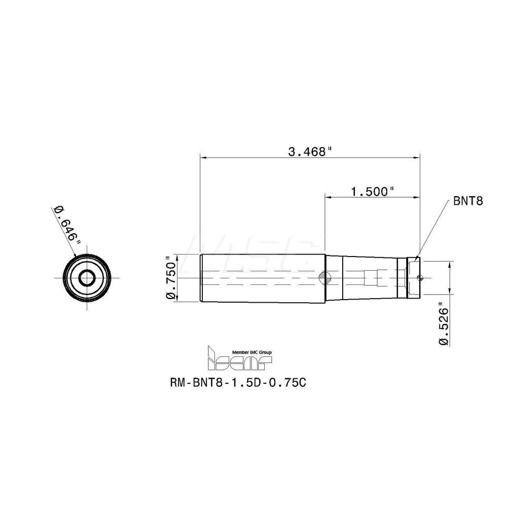 Iscar - 1" Dia Straight Shank Modular Reamer Body | MSC Direct