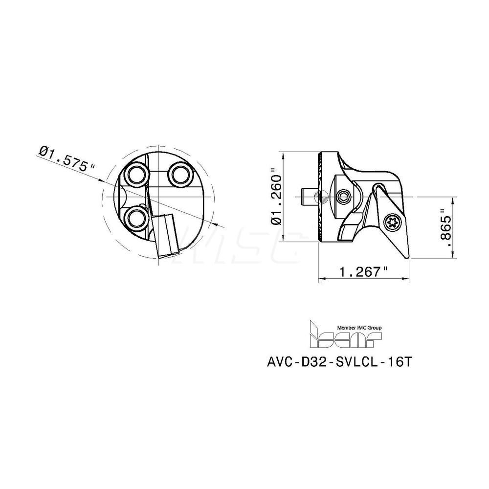 Iscar - Replaceable Boring Bar Heads; Compatible Insert Style: VCMT ...