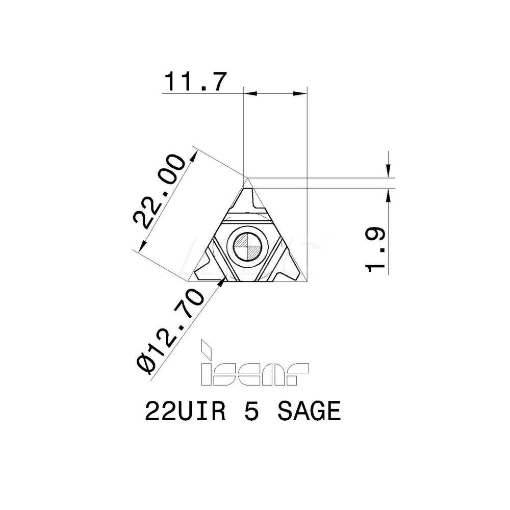 Iscar - Laydown Threading Insert: 22UIR5SAGE IC908, Carbide | MSC Direct
