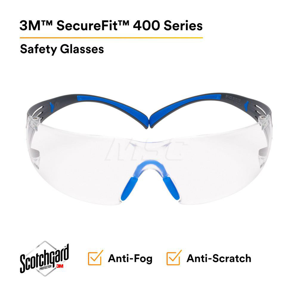 3M - Safety Glasses: Anti-Fog & Scratch-Resistant, Polycarbonate, Clear ...