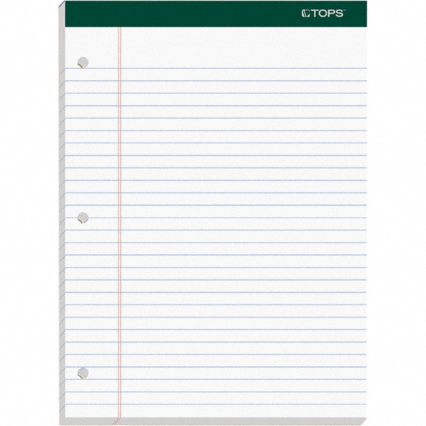 TOPS - Writing Pad: 100 Sheets, 8-1/2 x 11-3/4" Sheet, Legal Ruled ...