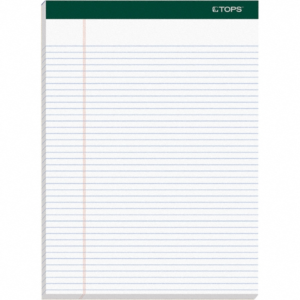 TOPS - Docket Ruled Pad: 100 Sheets, 8-1/2 x 11-3/4" Sheet, Narrow ...