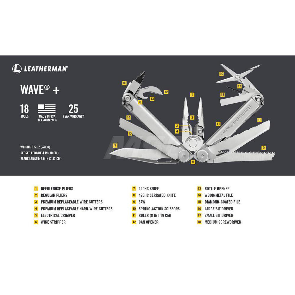 Leatherman - Multi-Tool: 17 Function | MSC Direct