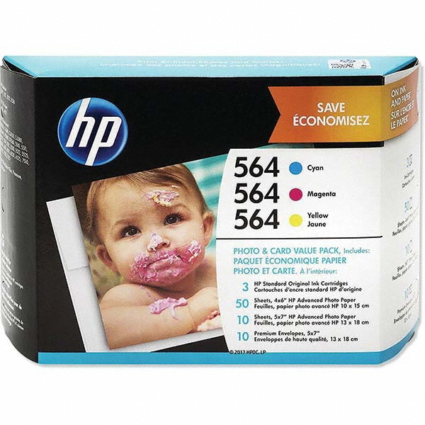 Hewlett-Packard - Cyan, Magenta & Yellow Ink & Paper Combo - 46799193 ...