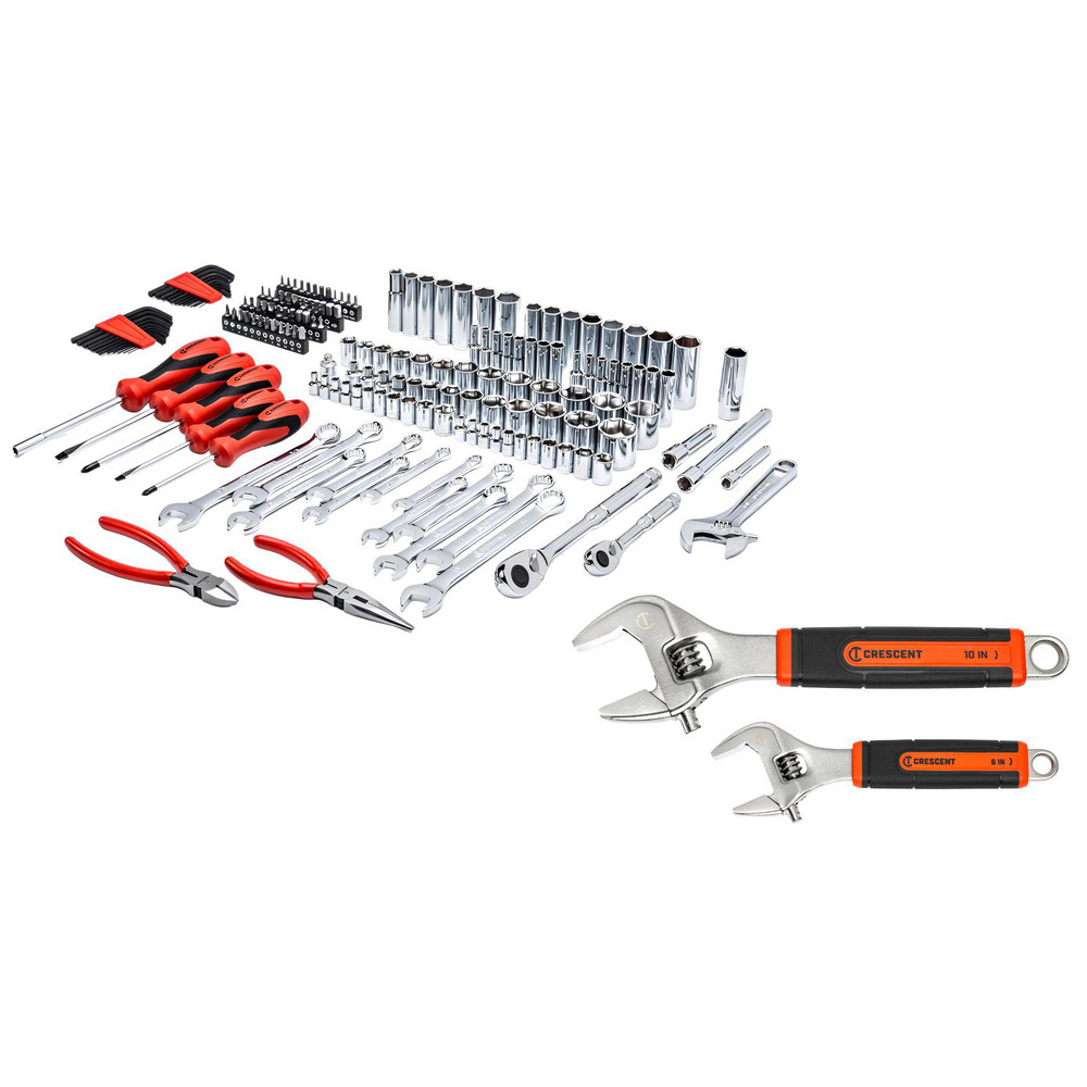 Crescent - Combination Hand Tool Set: 2 & 180 Pc, Mechanic's Tool Set ...