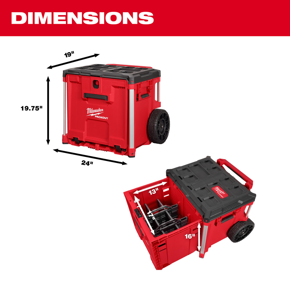 Milwaukee Tool - PACKOUT™ Rolling Drawer Tool Box: 20" High, 19" Long ...