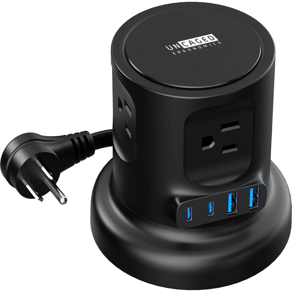 Uncaged Ergonomics - Power Outlet Strips: Amperage: 15.0000 A; Voltage ...
