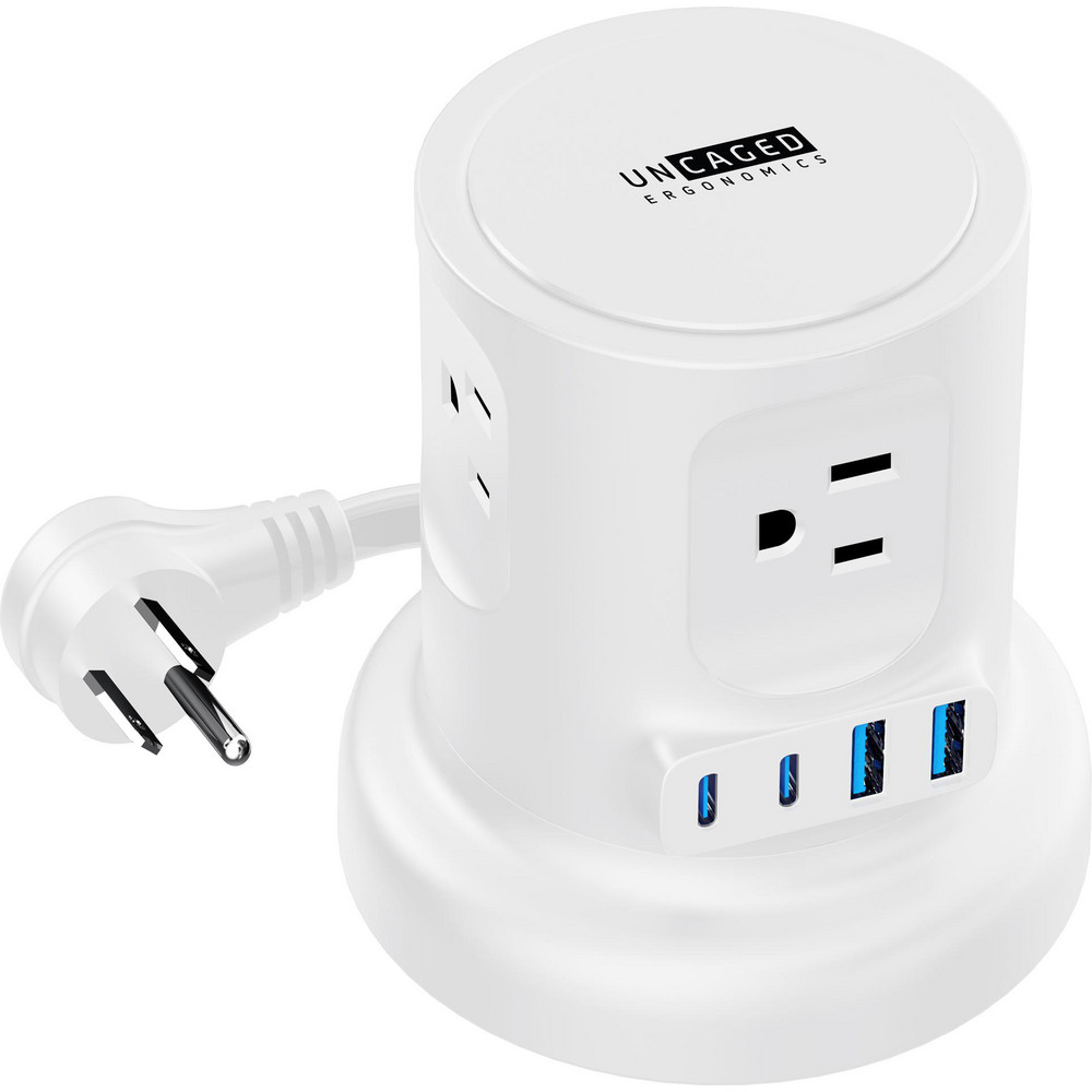 Uncaged Ergonomics - Power Outlet Strips: Amperage: 15.0000 A; Voltage ...