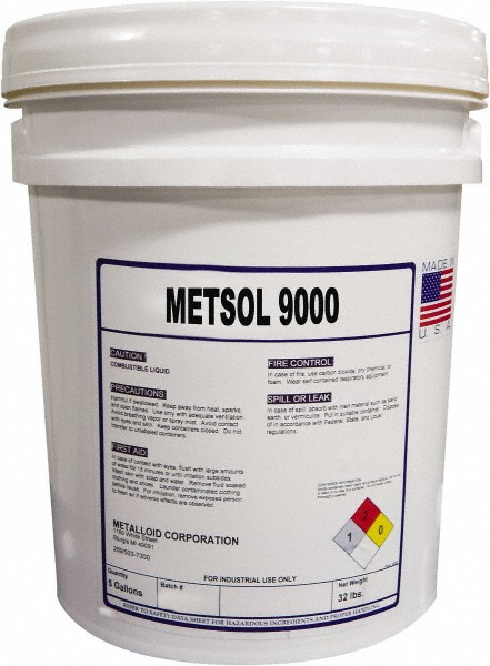 Metalloid - Cutting Fluid: METSOL 9000, Water-Based, 5 gal Pail | MSC ...