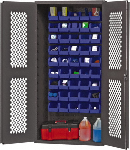 Durham - Steel Bin & Ventilated Storage Cabinet: 36" Wide, 24" Deep, 72 ...
