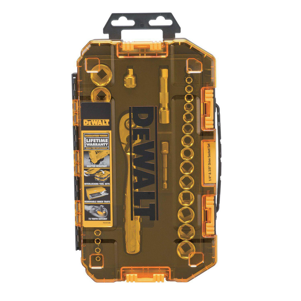 DeWALT - Socket Set: Standard, 34 Pc, 1/4, 3/8" Drive | MSC Direct