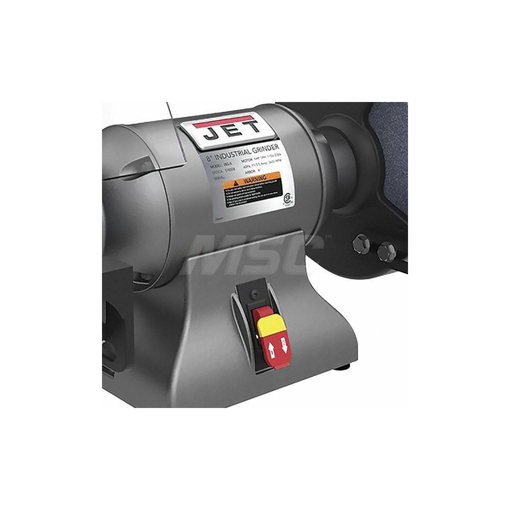 Jet - Bench Grinder: 8" Wheel Dia, 0.63" Arbor Hole Dia, 1 hp | MSC Direct
