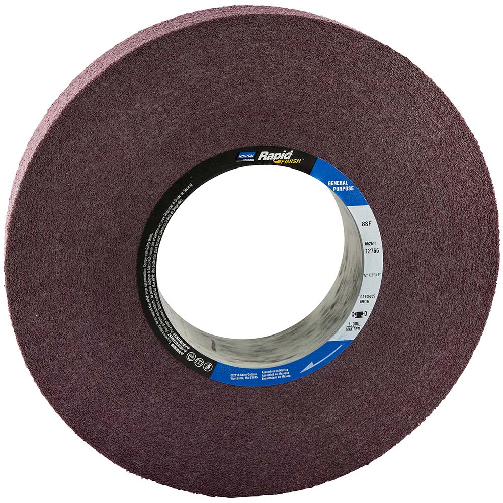 Norton - Deburring Wheel: 12" Dia, 2" Face Width, 5" Hole, Density 8 ...