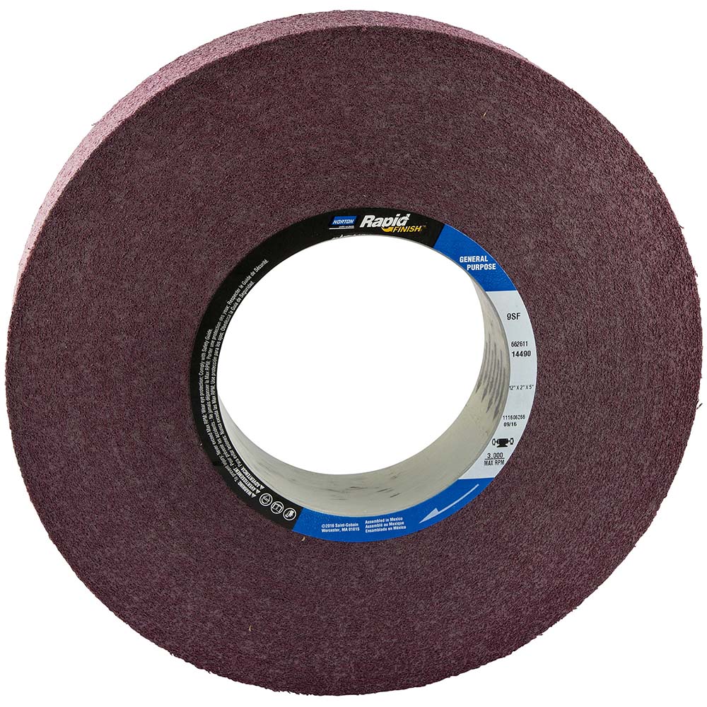 Norton - Deburring Wheel: 12" Dia, 2" Face Width, 5" Hole, Density 9 ...