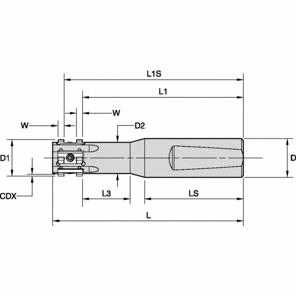Kennametal - Whistle Notch Shank Connection, 5/8" Cutting Width, 1mm ...