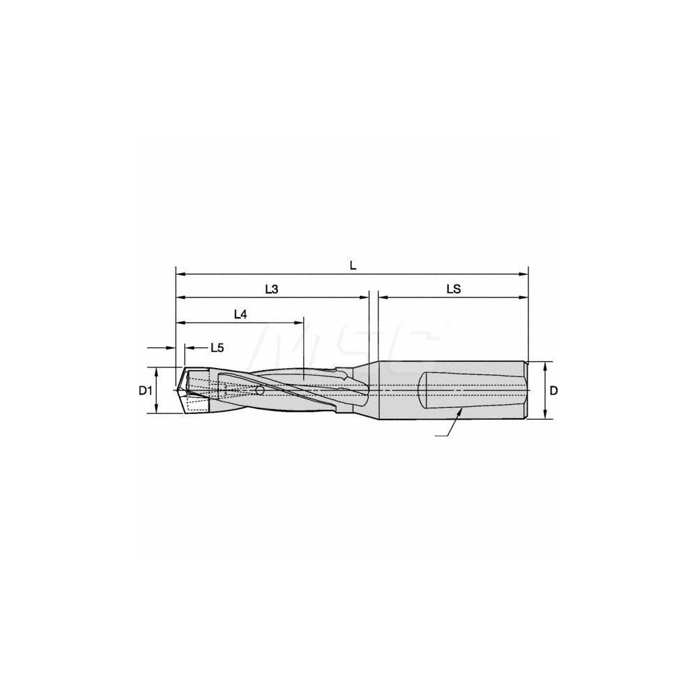 Kennametal - Replaceable-Tip Drill: Whistle Notch Shank, 40.00 mm Shank ...