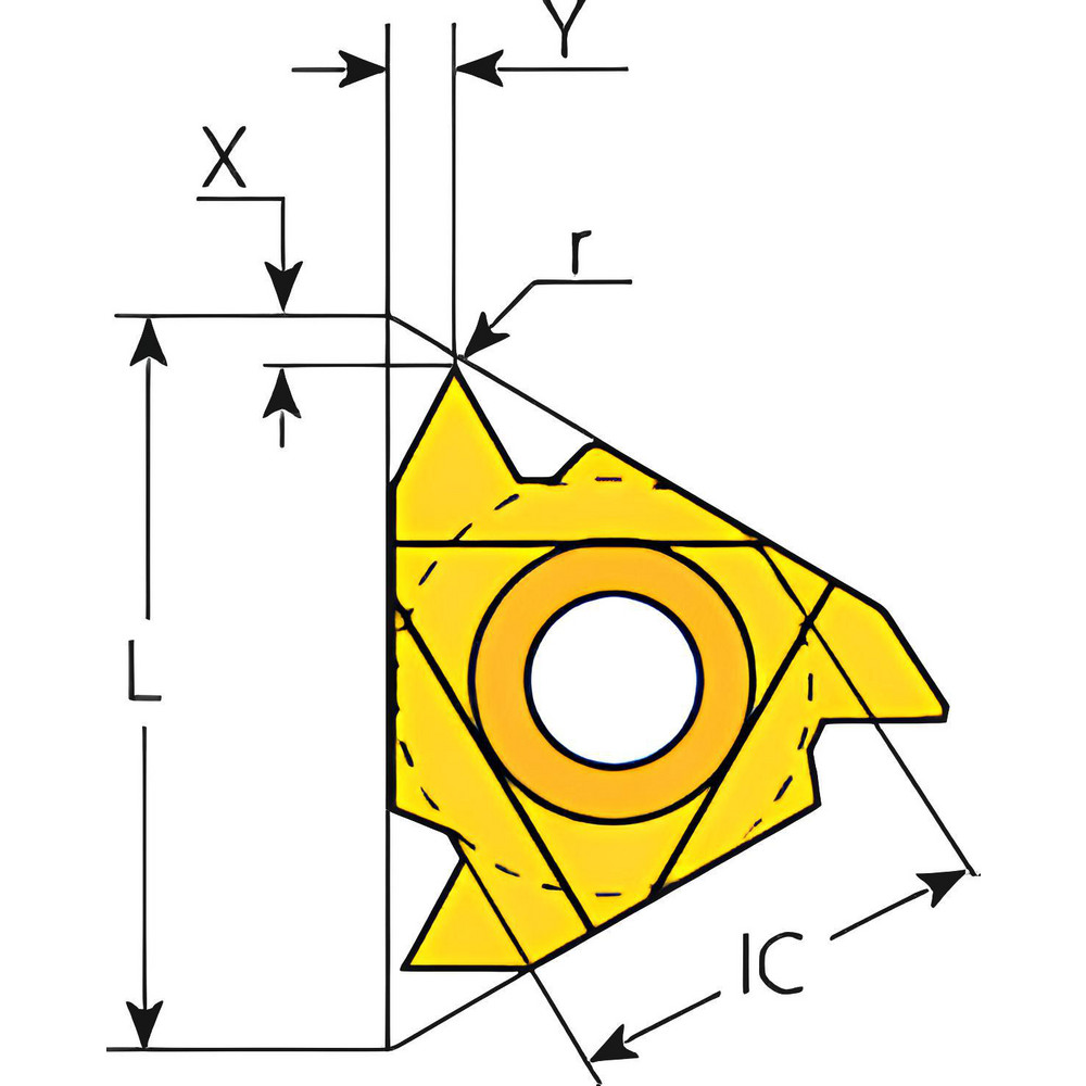 Vargus - Laydown Threading Insert: 3ER14UN VRX, Carbide | MSC Direct