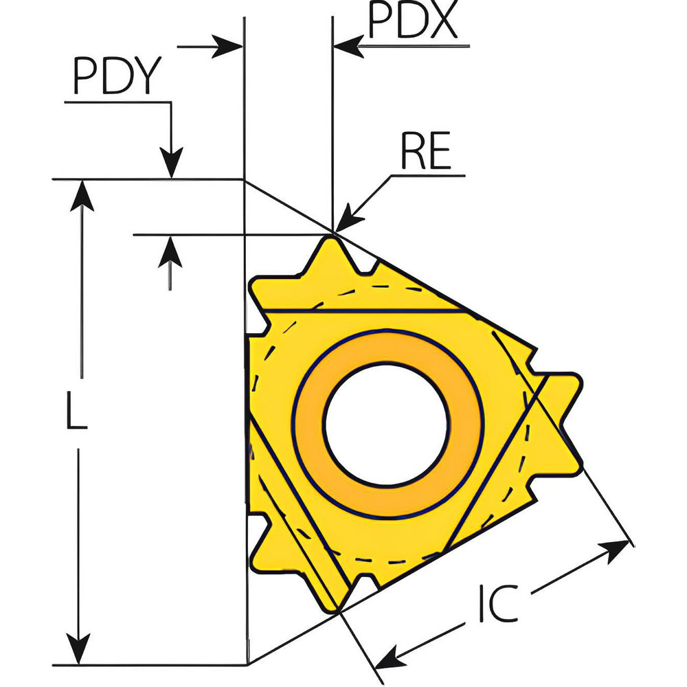 Vargus - Laydown Threading Insert: 3ER1.25ISO-6C VKX, Carbide | MSC Direct