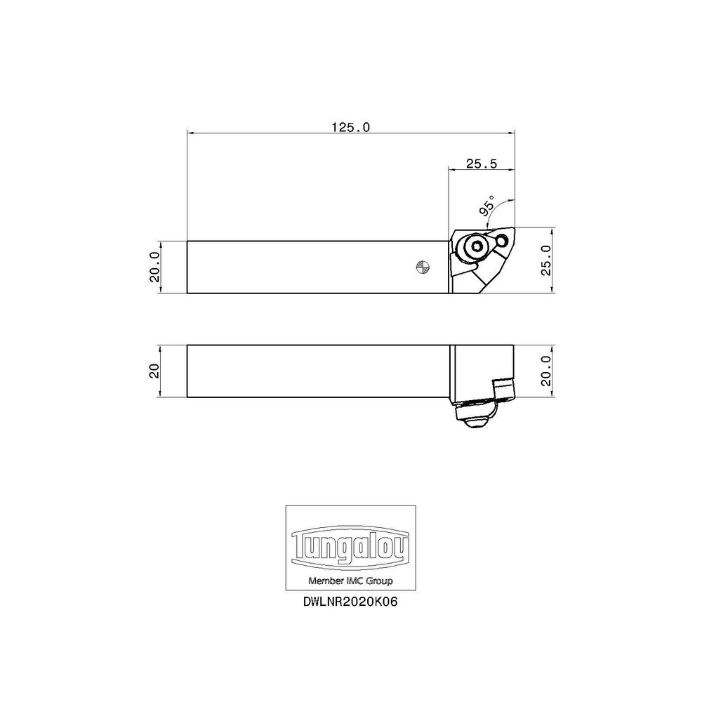 Tungaloy - Indexable Turning Toolholder: DWLNR2020K06, Clamp | MSC Direct