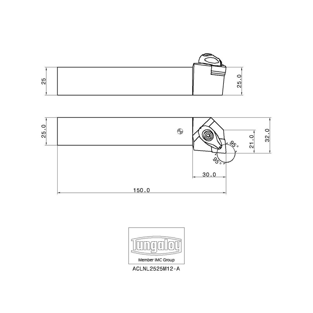 Tungaloy - Indexable Turning Toolholder: ACLNL2525M12-A, Clamp | MSC Direct
