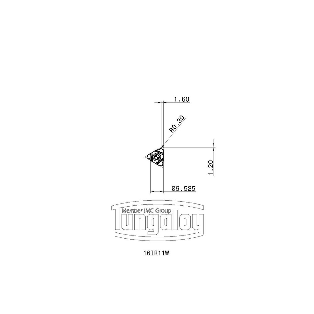 Tungaloy - Laydown Threading Insert: 16IR11W AH725, Carbide | MSC Direct