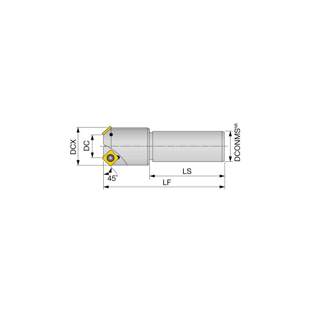 Tungaloy - 45° Lead Angle, Cut Dia, Indexable & Chamfer End Mill | MSC ...