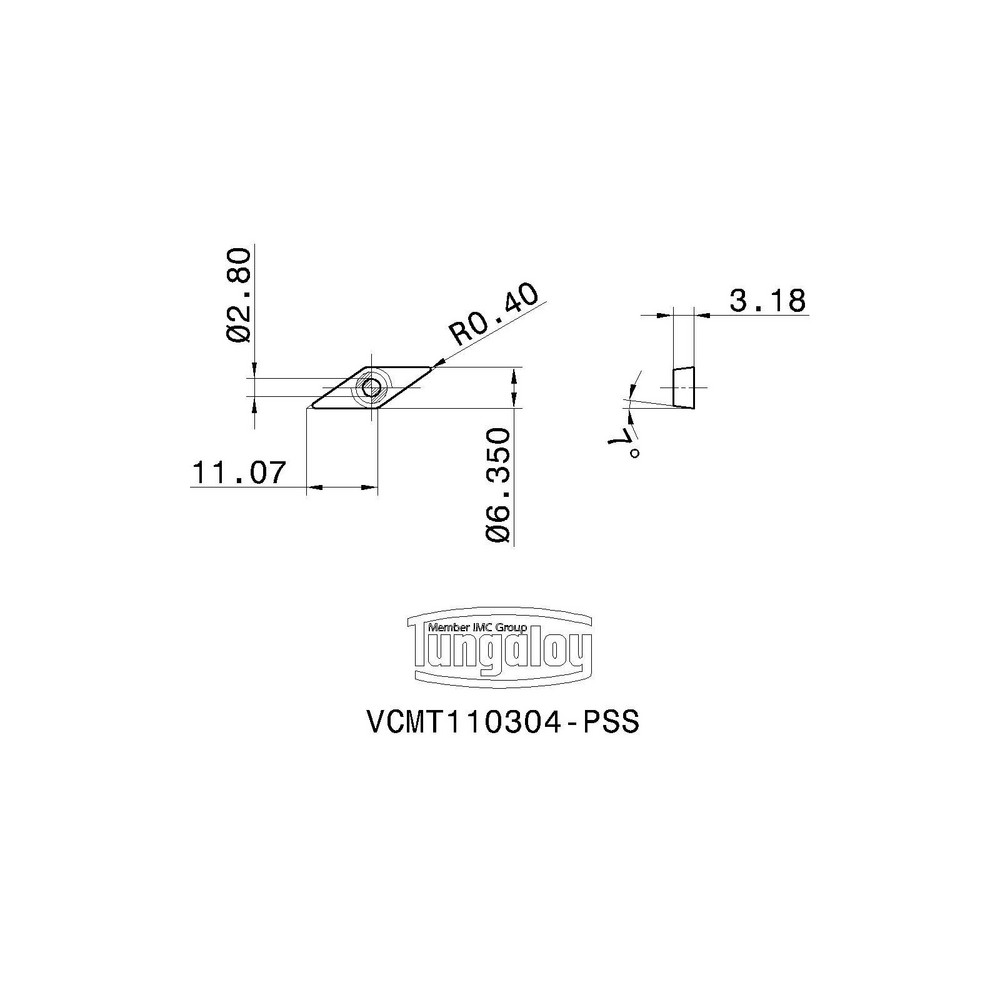 Tungaloy - Turning Insert: VCMT110304-PSS AH725, Carbide | MSC Direct